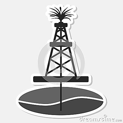 Oil Rig, Oil Gusher Icon Cartoon Vector | CartoonDealer.com #83595561