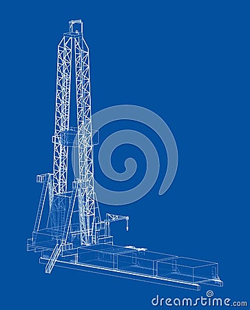 Oil Rig. Orthography Vector | CartoonDealer.com #228795703