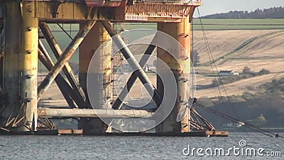 Oil Rig View Of Legs With Sea Stock Footage - Video of game, platform ...