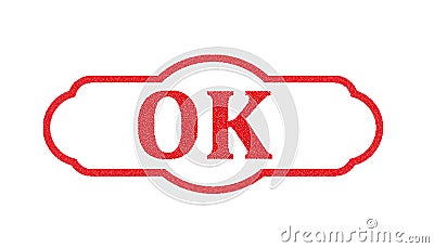 Ok Rectangular Stamp. Texturised Red Stamp With Ok Text Isolated On ...