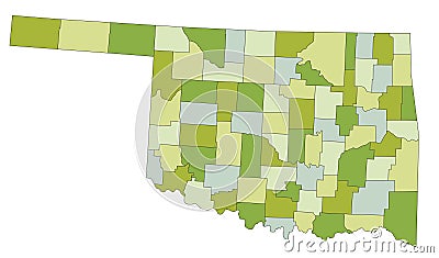 Detailed Editable Political Map With Separated Layers. Oklahoma ...