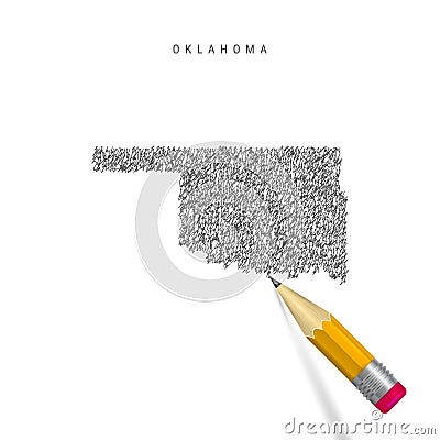 Oklahoma Sketch Scribble Map Isolated On White Background. Hand Drawn Vector Map Of Oklahoma ...