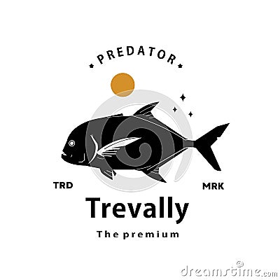 Trevally Logo Vector Outline Silhouette Art Icon | CartoonDealer.com ...