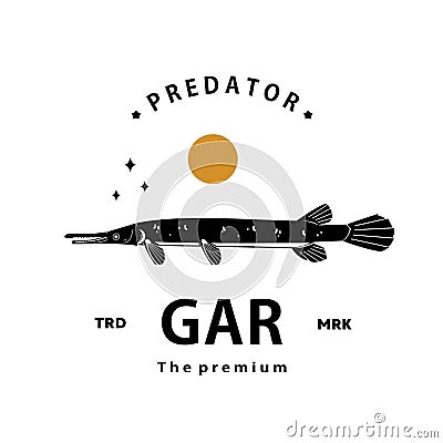 GAR Fish Logo Vector Outline Silhouette Art Icon | CartoonDealer.com ...