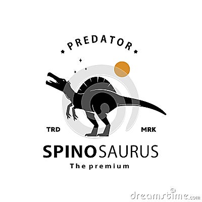 Hipster Dinosaur, Spinosaurus Logo Vector Silhouette Art Icon ...