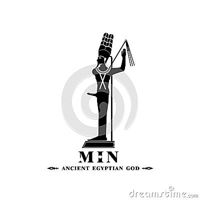 Silhouette Of The Iconic Ancient Egyptian God Min Vector Illustration ...