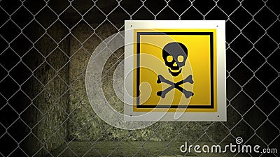 Old Abandoned Storage Warehouse with Warning Sign Stock Footage - Video ...