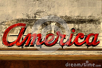 Old America Sign Stock Image - Image: 36372501
