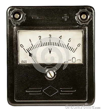 Old Analog Measuring Instrument Voltmeter Royalty-Free Stock ...