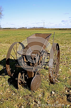 Old Antique Rusty Potato Planter Stock Photo - Image: 61167626