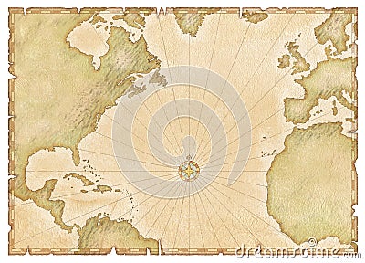 Old Atlantic Map Royalty Free Stock Images - Image: 1766669