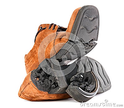Old Broken Shoes With Cracked Sole Stock Image - Image: 27127991