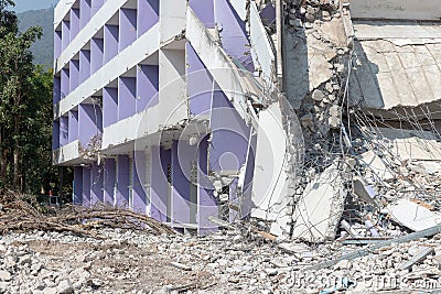 Old Building Collapse After Earthquake Wating To Demolish By Engineer ...