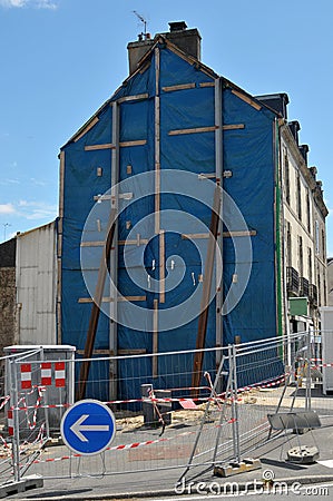 Old Building Propped Up During Works Royalty-Free Stock Photography ...