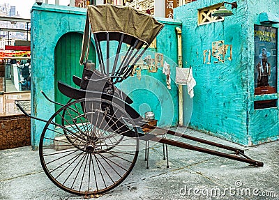 Chinese Rickshaw On Display In Front Of The Building Editorial Photo ...
