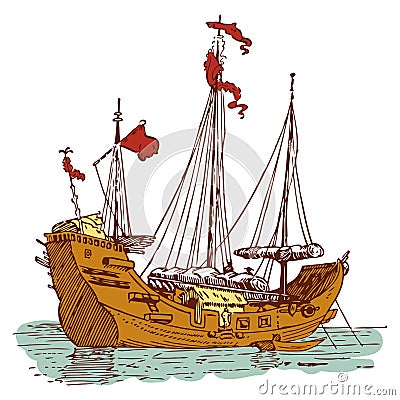 Old Chinese Ship Stock Photo - Image: 40364954