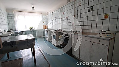 Old Communal Kitchen in a Tile the Soviet Era of the Times of the USSR ...
