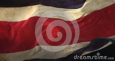 Old Costa Rica Flag Waving at Wind. Loop Stock Footage - Video of ...
