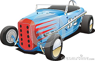 Old Dirt Track Race Car Cartoon Vector | CartoonDealer.com #2456091