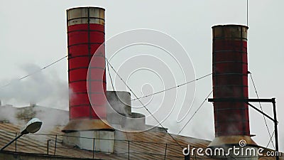 Old factory roof stock footage. Video of polluting, industrial - 66290734