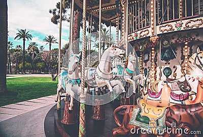 An Old Fashioned Carousel In Nice, France. Stock Photo | CartoonDealer ...