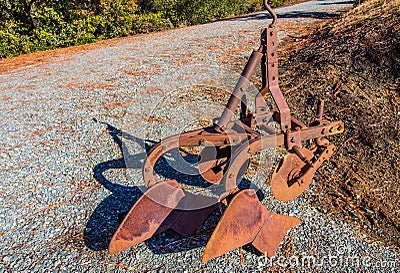 Old Fashioned Rusty Plow Used For Planting Royalty-Free Stock Photo ...