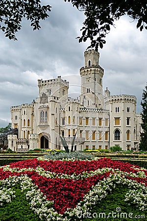 Old German Castle With Flower Bed Royalty Free Stock Photography ...