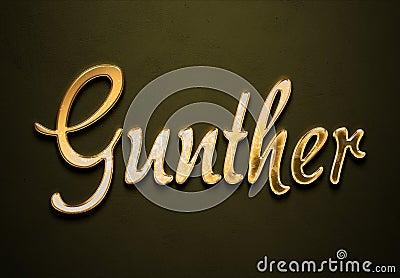Old Gold Text Effect Of Name Gunther With 3D Glossy Style Mockup ...