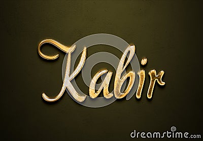 Old Gold Text Effect Of Name Kabir With 3D Glossy Style Mockup. Stock ...