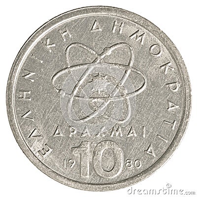 10 Old Greek Drachmas Coin Stock Photography | CartoonDealer.com #91900886