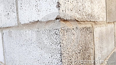 Old Grey Cinder Block Wall Corner. Building Facade. Closeup Review ...