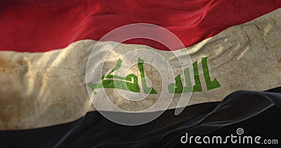 Old Iraki Flag Waving at Wind. Loop Stock Video - Video of najaf ...