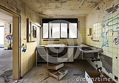 Old Kitchen Destroyed Royalty Free Stock Photos - Image: 28010248