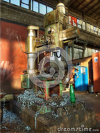 Old Lathe Machine Stock Image - Image: 14993021
