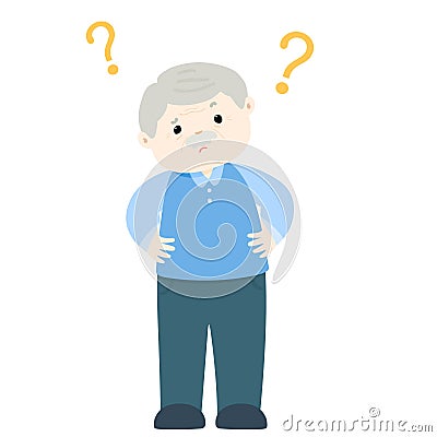Old Man Wondering Cartoon Character Stock Vector - Image: 82943554