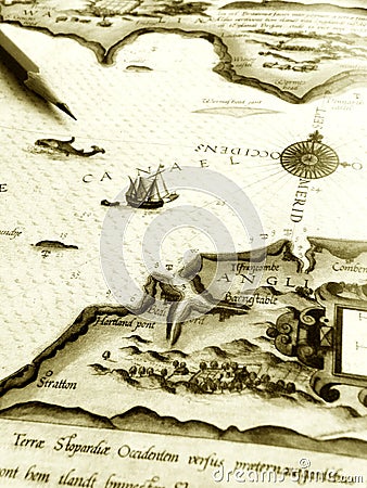 Old Map - Sea Sailing Chart Royalty Free Stock Photos - Image: 6609818