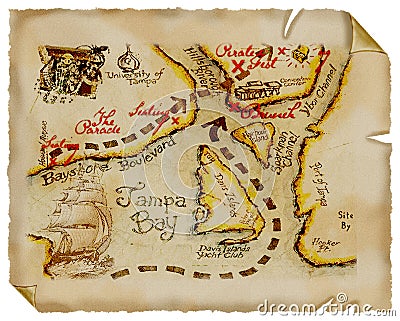Old Map.Treasure. Parchment. Royalty Free Stock Photos - Image: 4220868