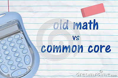 Old Math Versus Common Message With A Calculator On Lined Paper Royalty ...