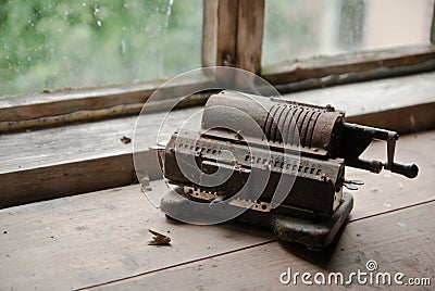Old Mechanical Manual Counting Machine. Royalty-Free Stock Photo ...