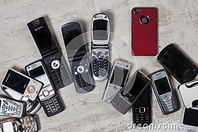 Old Mobile Phones - Cell Phones Editorial Photo - Image: 33149536