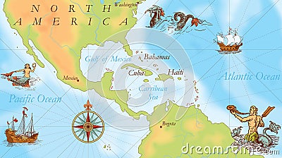 Old Navy Map. Christopher Columbus Way Stock Illustration ...