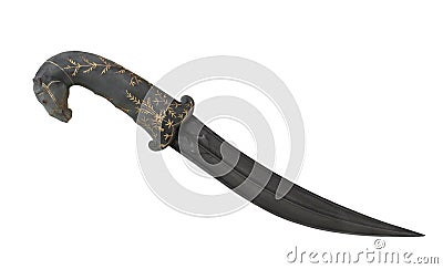 Old Persian Curved Dagger Isolated. Royalty Free Stock Image - Image ...