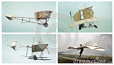 Old Planes: Air Transport Collage Editorial Image | CartoonDealer.com ...