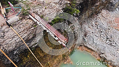 Old Platform Over Open Pit Quarry Stock Footage - Video of mining ...