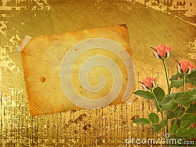 Old Postcard For Invitation With Bunch Of Flow Stock Image ...