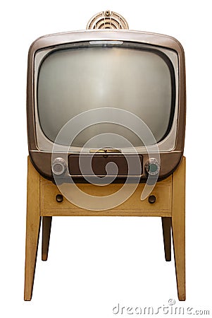 Old Tv Set stock photo. Image of brown, broadcast, white - 26377628