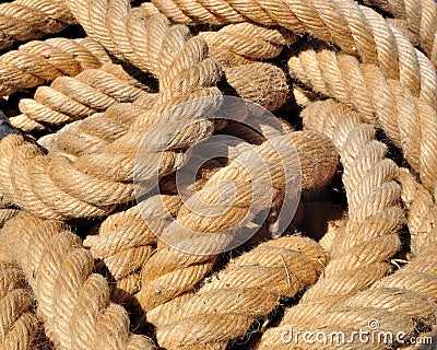 Old Manila Rope Wrapped Neat and Tight Around Pole Stock Photo - Image ...