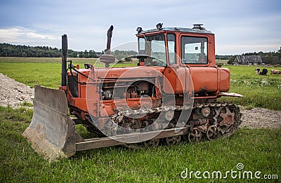 Old Russian Bulldozer Royalty Free Stock Image - Image: 27003486