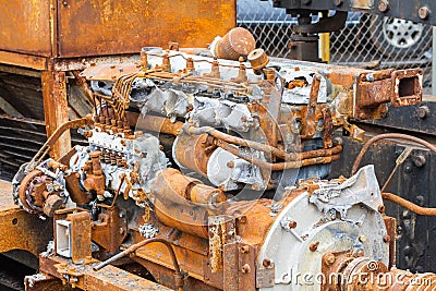 Old Rusty 6 Cylinder Diesel Engine Stock Photo - Image: 58833405