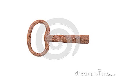 Old Rusty Key On A White Background Stock Photo | CartoonDealer.com ...